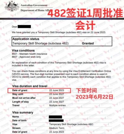 【482签证】会计审理一周批准 | 澳凯留学移民 Visa Victory